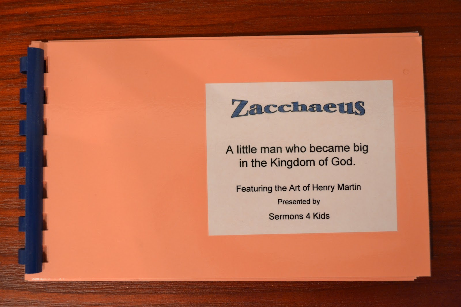 Bible Class Creations: Zacchaeus Book from a PowerPoint