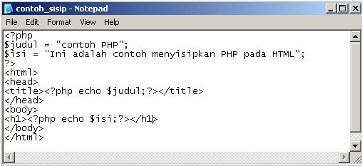 samsoleh: Memasukkan sintak PHP ke dalam HTML