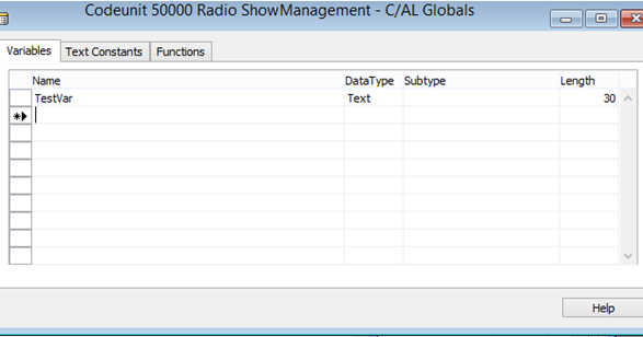 How declare variable in Microsoft Dynamics Navision.