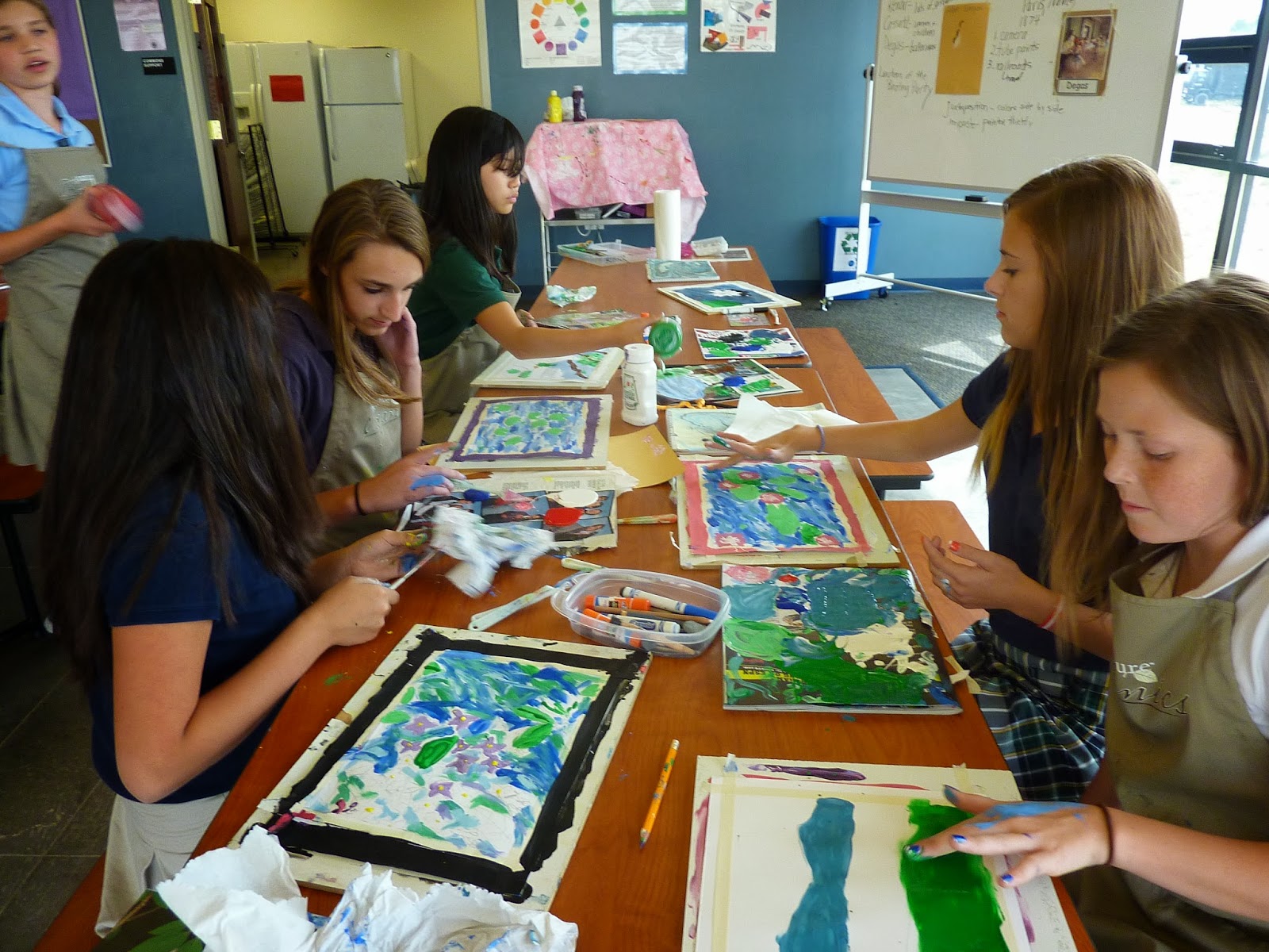 P. C. K. Art Room : 7/8 GRADE Impressionism Painting with our fingers