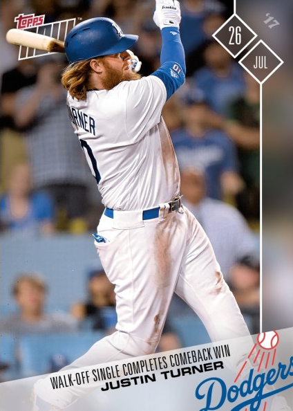 Dodgers Blue Heaven: 2017 Topps Now -- #401 -- Justin Turner's Walk-Off ...
