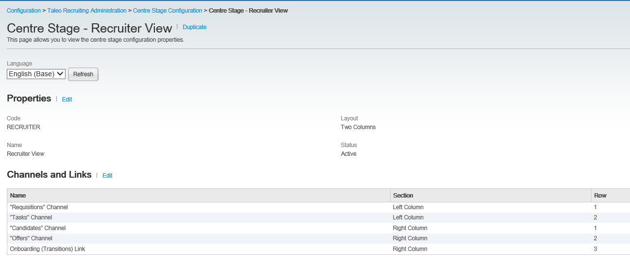Oracle HRMS World: Taleo - Recruiting Center Home Page