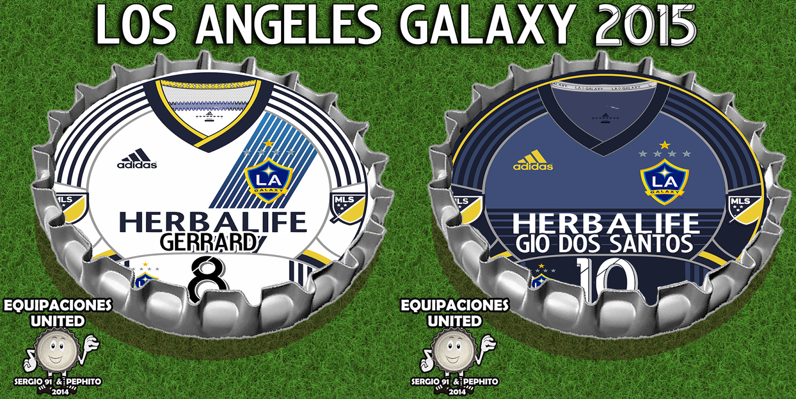 SERGIO-91: EQUIPACIONES DE CHAPAS: LOS ANGELES GALAXY 2015 (EQ. UNITED)