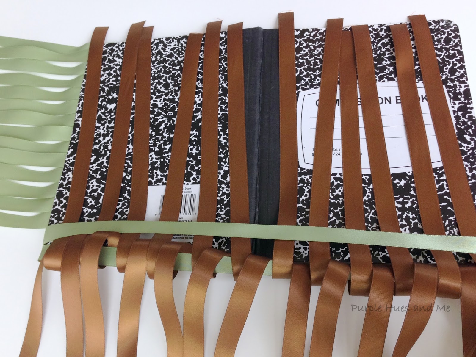 Purple Hues and Me: Woven Ribbon Journal Cover DIY