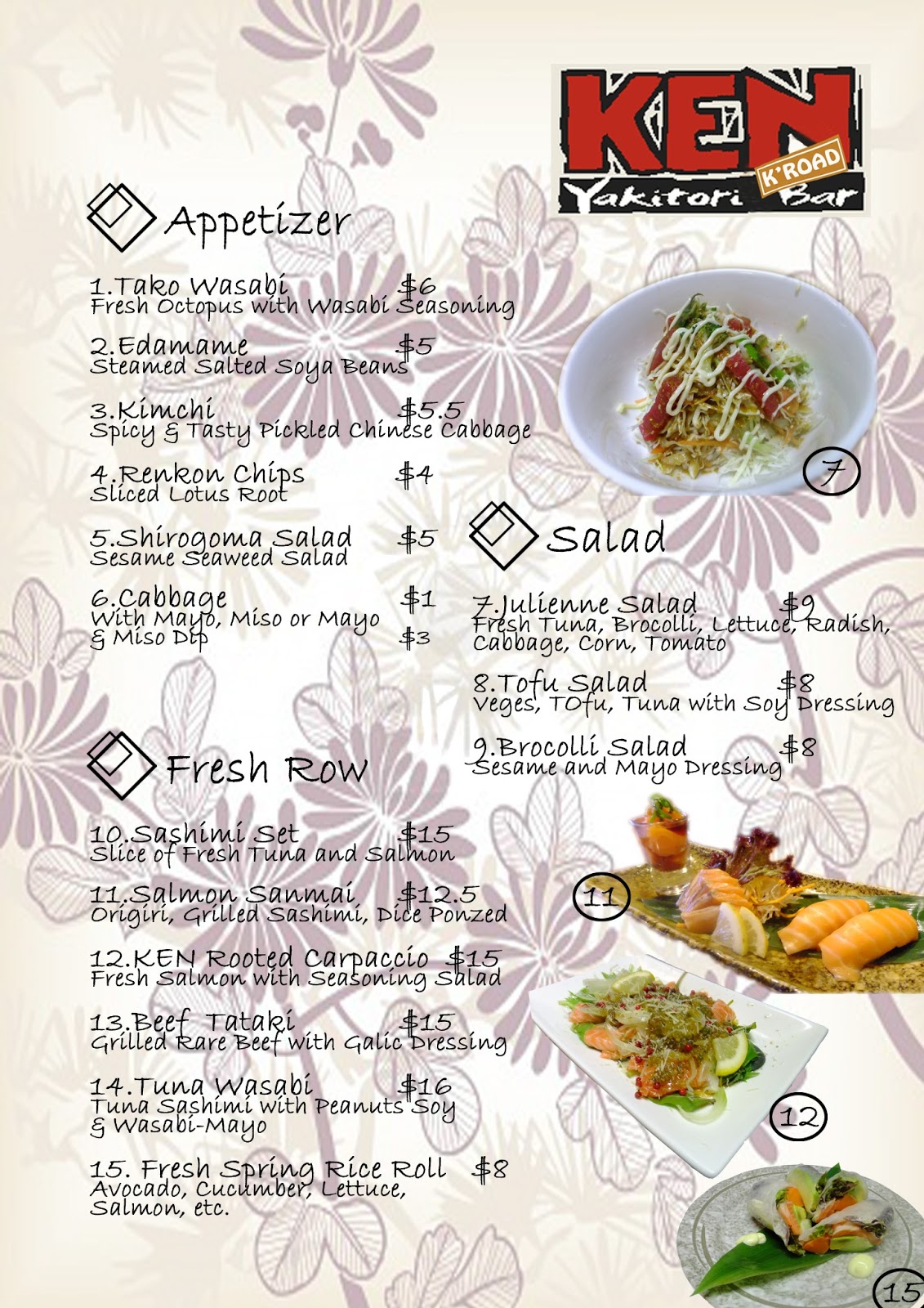 KEN Yakitori: KEN Yakitori Menu