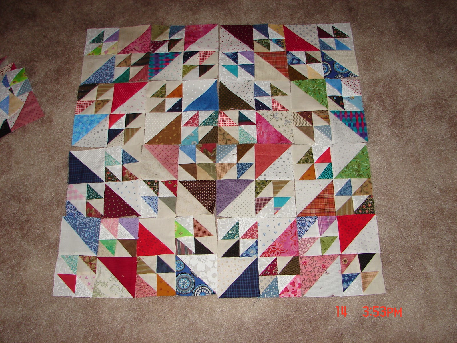 JulieKQuilts: More 1/2 square triangles!!