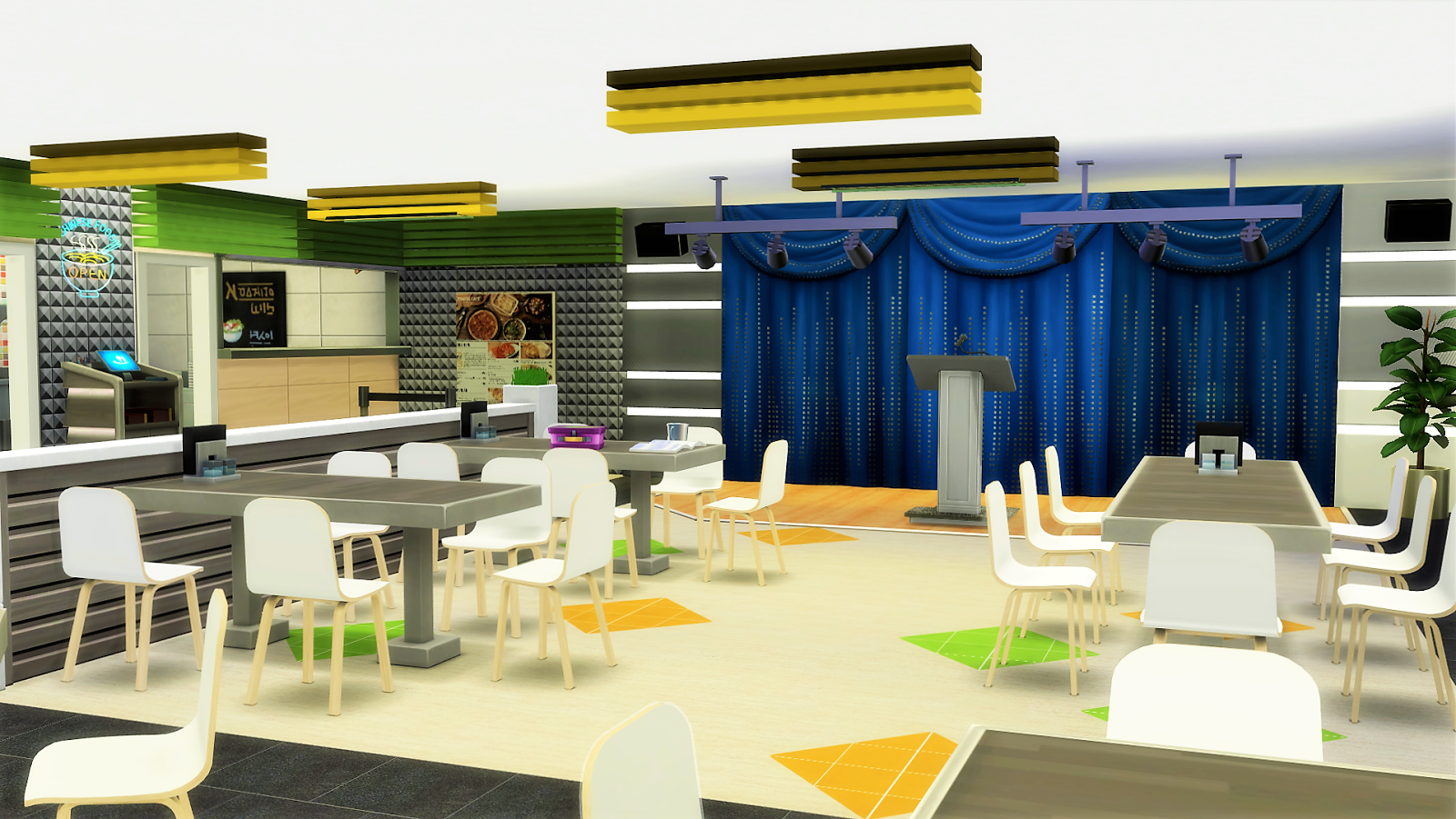 sim house design workshop: Sims 4 Rainbow High School ----- 七彩中学