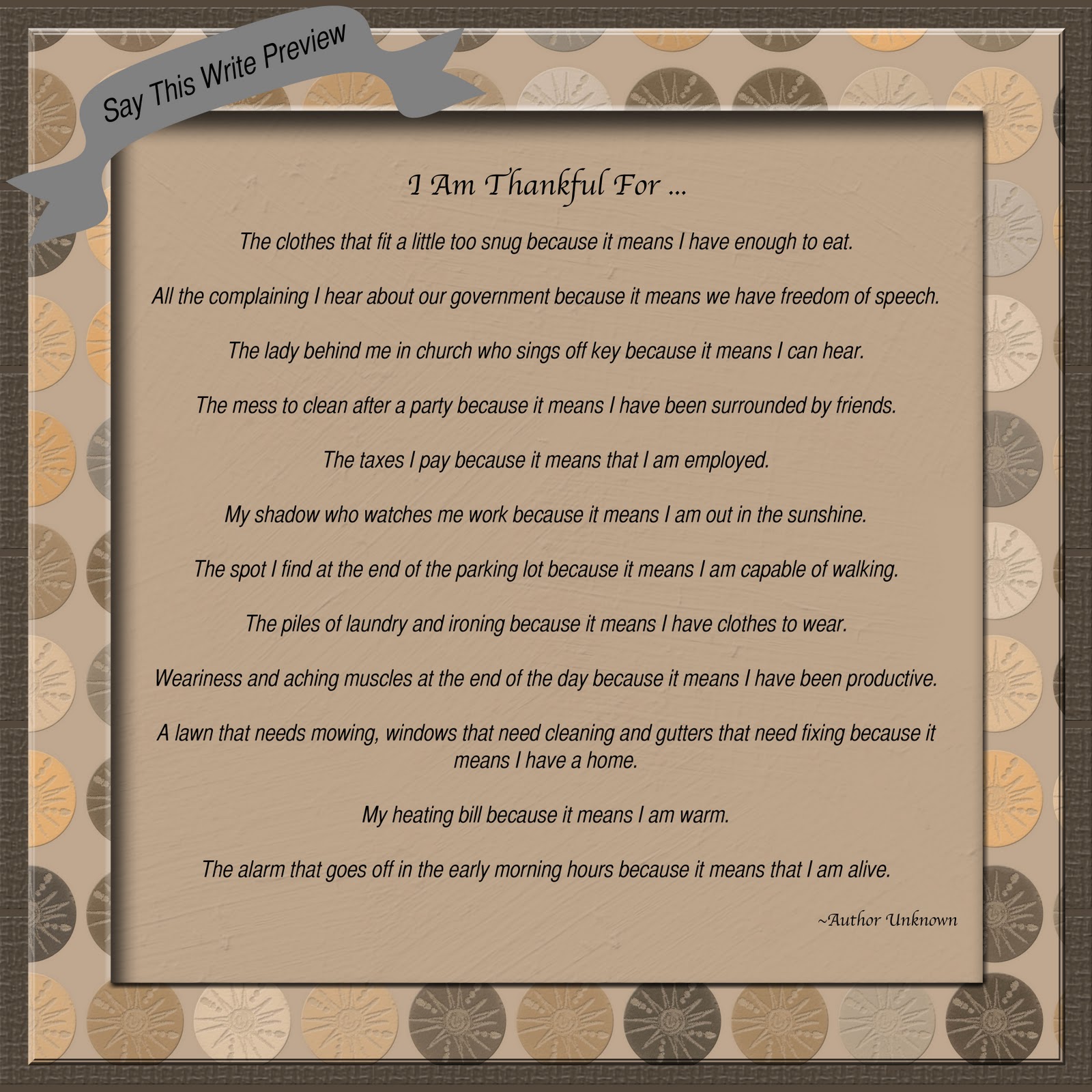 Say This Write: Thought Boxes
