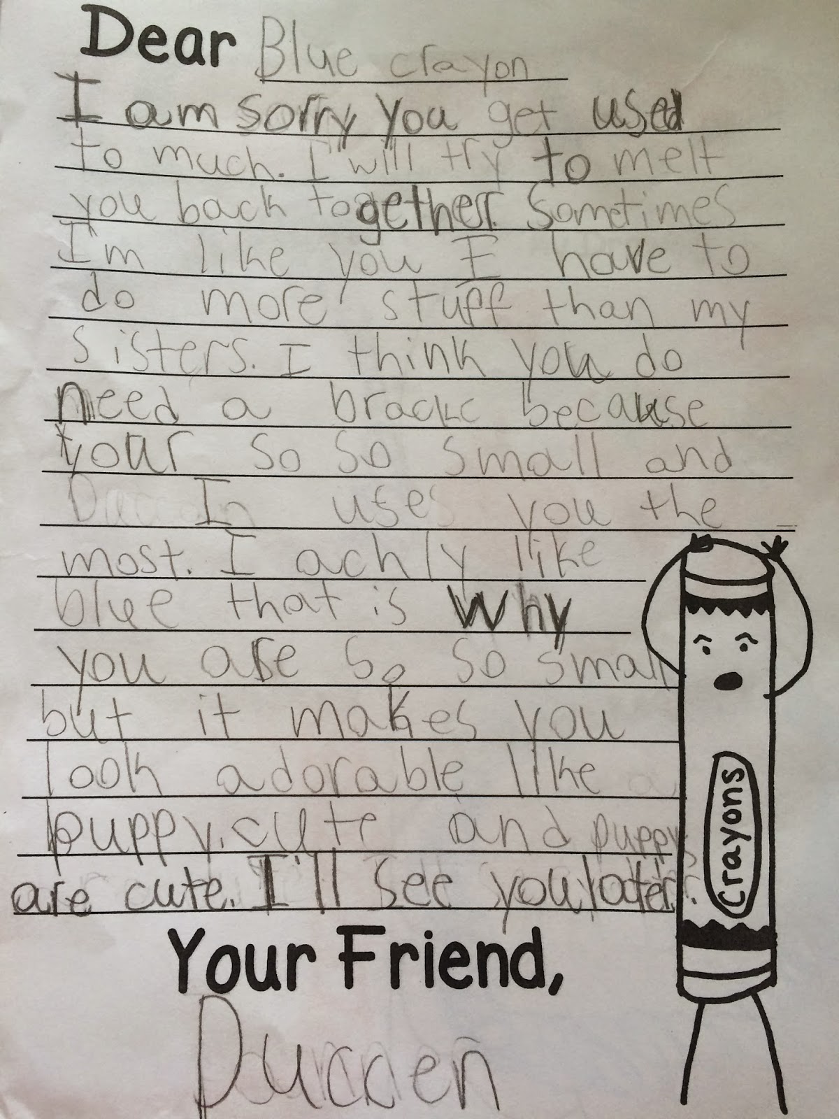 Tara Teaches: The Day the Crayons Quit Writing Papers