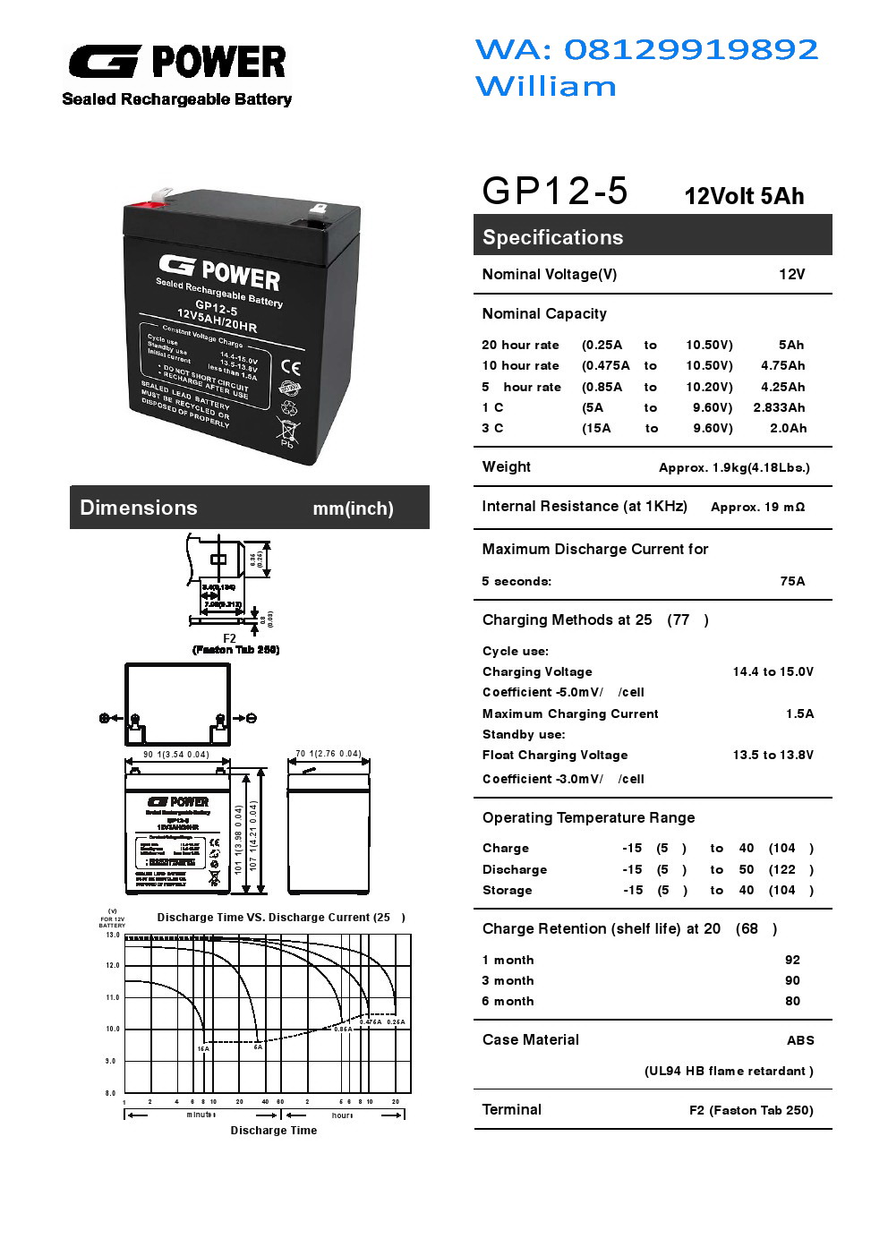 "G POWER" BATERRY UPS MURAH !!! ~ Battery Telecommunication Murah