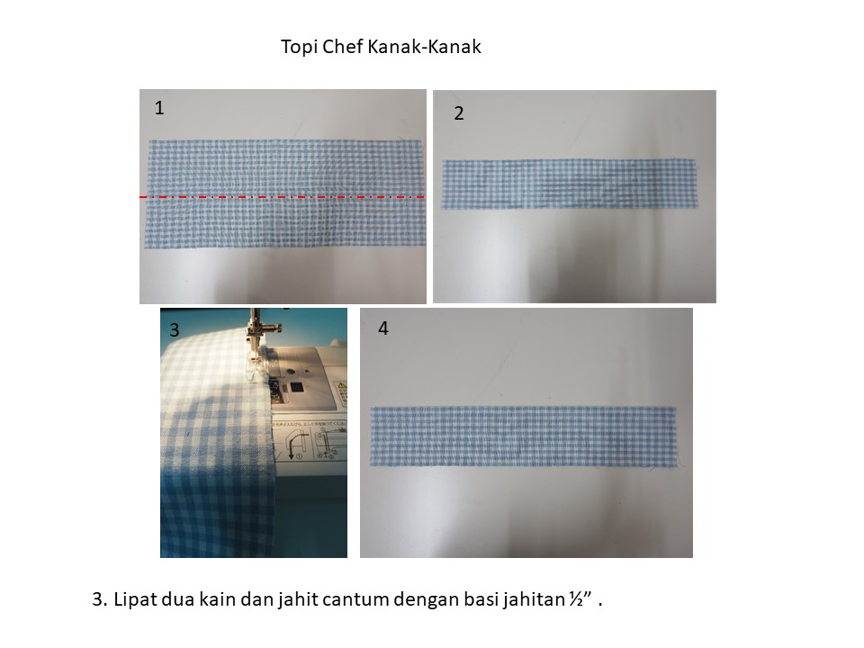 nanyfadhly: Cara Menjahit Topi Chef Kanak-Kanak Menggunakan Mesin Jahit