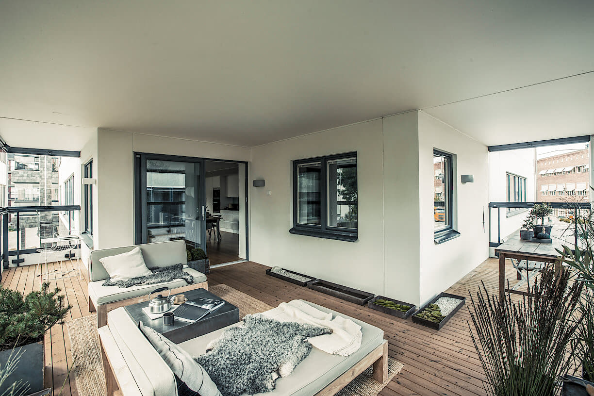 Modern rooftop apartment in Sweden with an amazing terrace