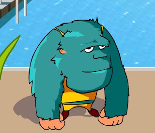 juegos de monster: Monster pool side sumo, un divertido juego