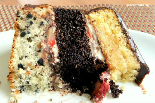Piece of Cake: Three-Flavoured Layer Cake with Chocolate Ganache