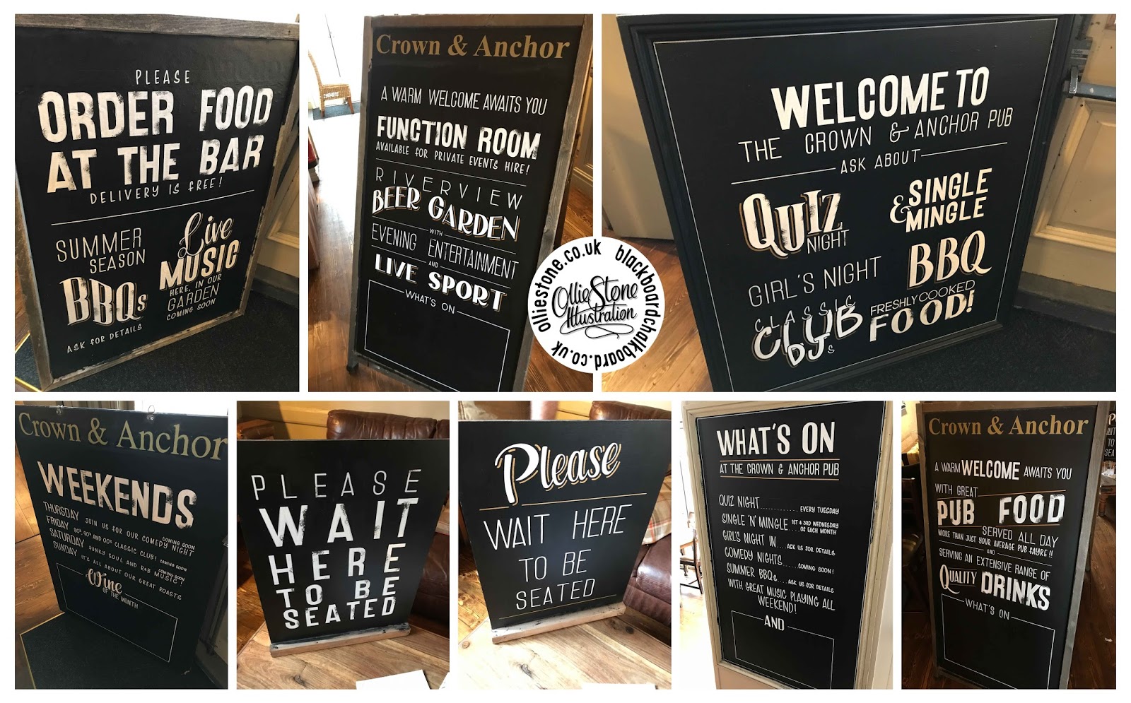 Pub Chalkboard by Ollie Stone: Pub chalkboards, signage, murals and ...