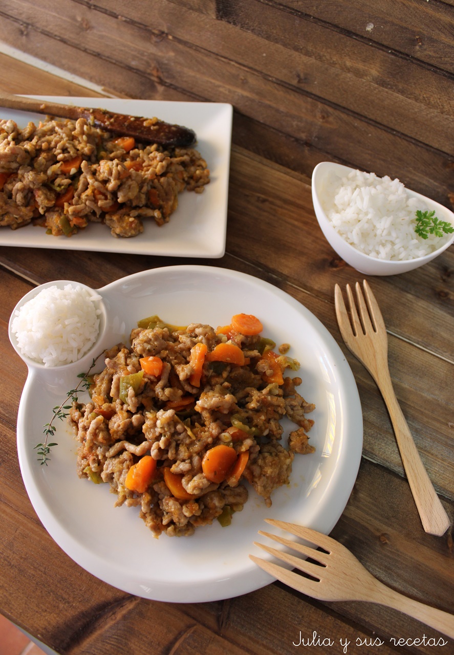 JULIA Y SUS RECETAS: Carne picada con verduras