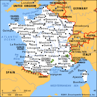 Maps of France with Cities