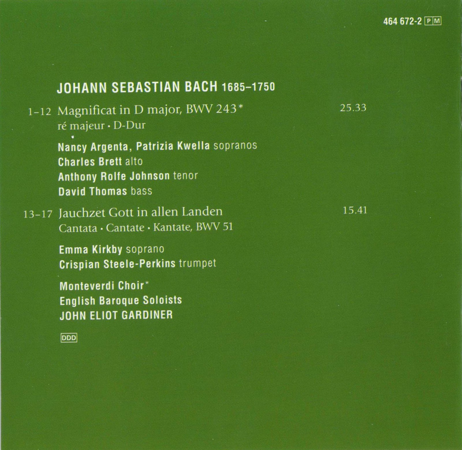 webstore-música docta: J.S. Bach: Magnificat en ReM BWV 243 / Cantata ...