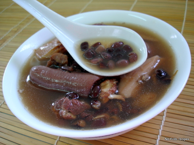 Red bean lotus root soup