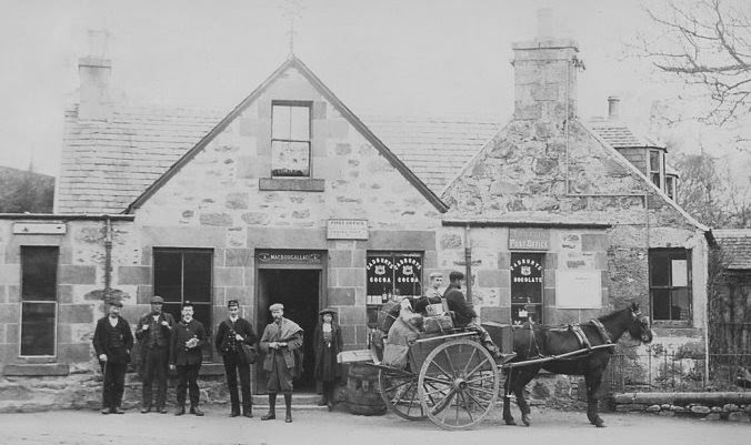 Tour Scotland: Old Photograph Post Office Highlands Of Scotland