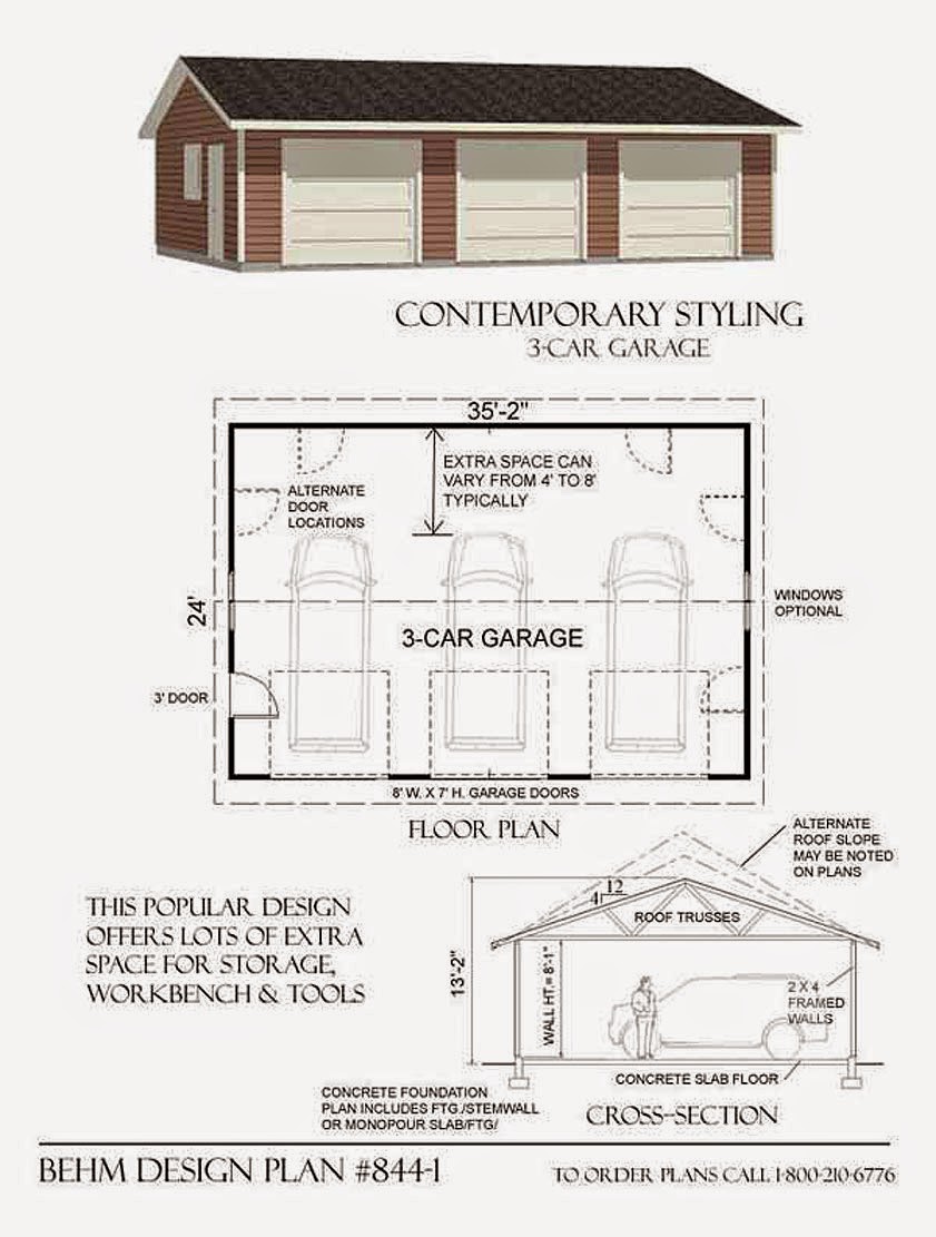 Garage Plans Blog - Behm Design - Garage Plan Examples: Garage Plan 844 ...