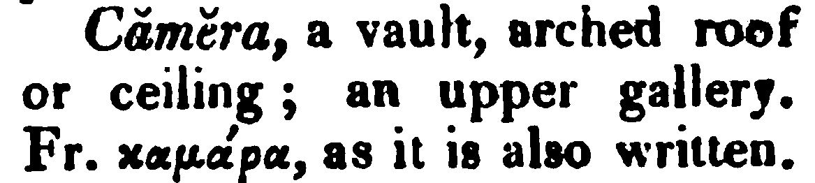 ENGLISH WORDS AND GREEK COGNATES.: Etymology of camera