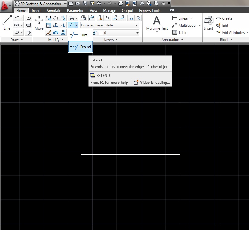 Dicas de Autocad: Comandos Básicos: EXTEND (Estender)