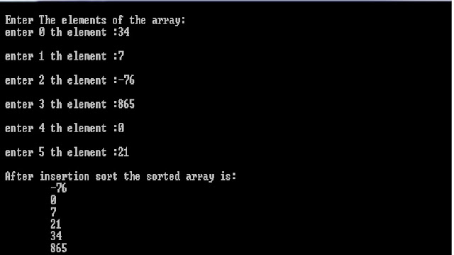 CODING BCA.: C Program to perform Insertion Sort