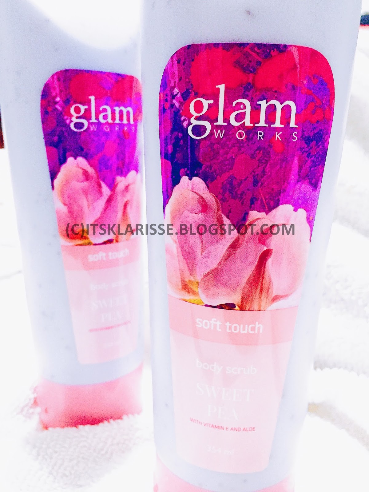 PRODUCT REVIEW: GLAM WORKS SWEET PEA, SOFT TOUCH BODY SCRUB - KLARISSE JOI