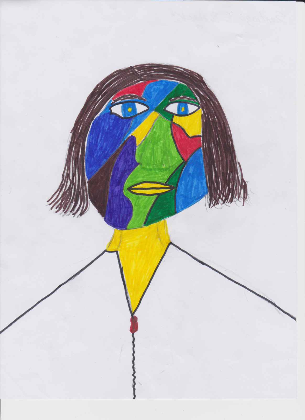 Proyecto de Artes Visuales y Plásticas: "El Retrato" : Autorretrato Cubista