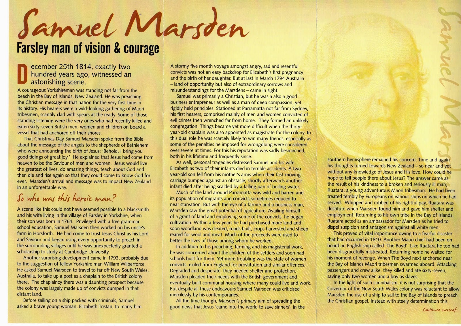 Horsforth Museum: Samuel Marsden night Dec 2nd "The flogging preacher"