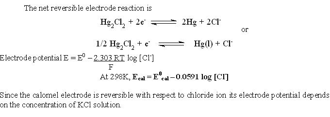 VTU Chemistry notes: Calomel Electrode ( Mercury-Mercurous electrode ...
