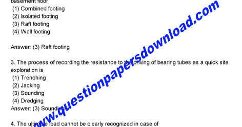 CIVIL ENGINEERING QUESTION ANSWERS