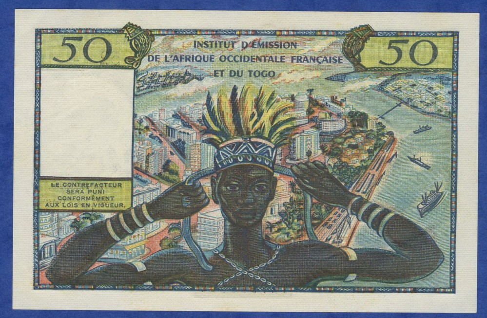 French West Africa banknotes 50 Francs banknote of 1956 Togo|World ...