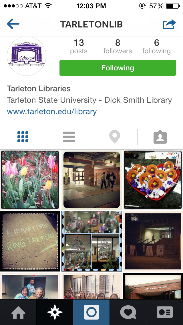 Library Online Lounge - Tarleton Libraries: Do you InstaLibrary? Follow ...
