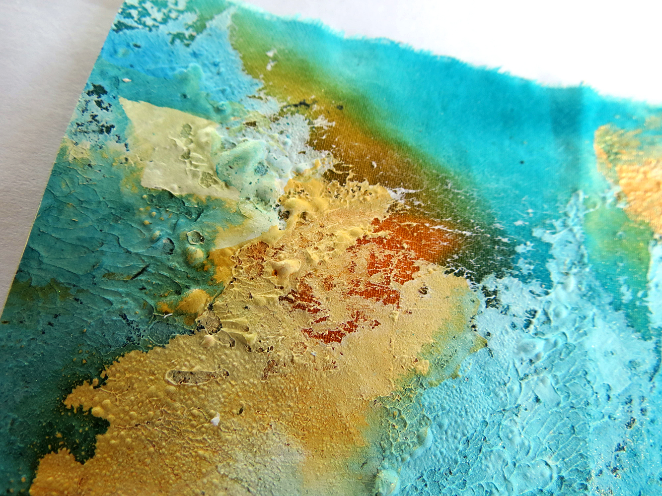 CAROLYN SAXBY MIXED MEDIA TEXTILE ART: new paintings on linen