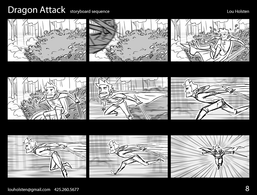 Lou Holsten's Storyboard Portfolio: Dragon Attack