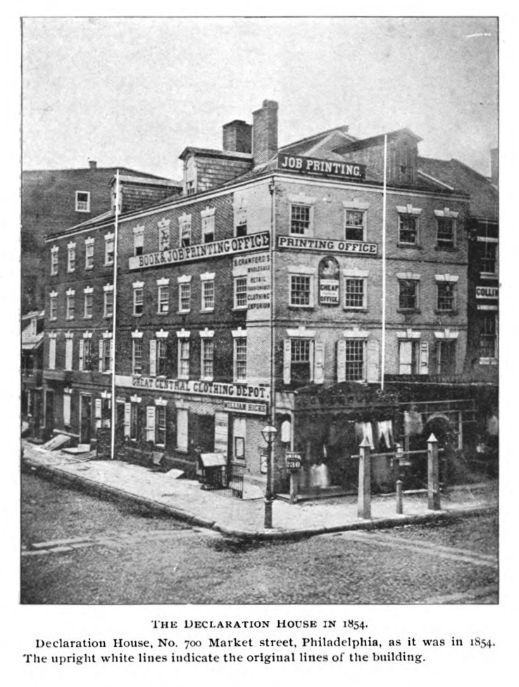 Philly & Stuff: Declaration (Graff) House Site - 7th and Market - 1854 ...