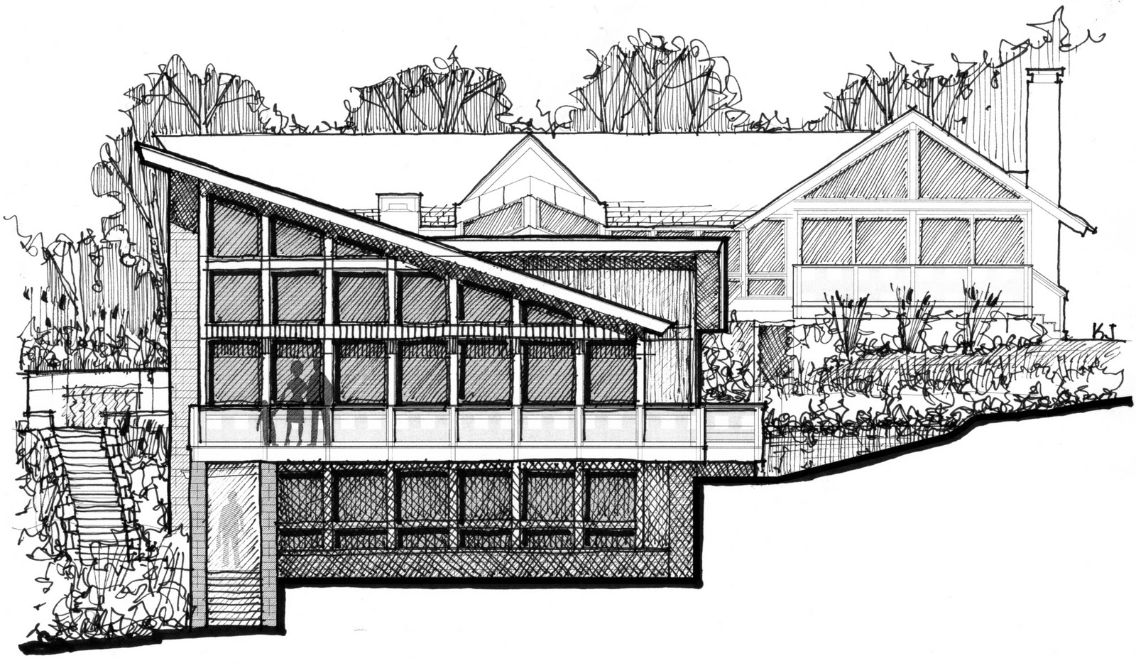 All Architectural Designing: Elevation study over a CAD drawing