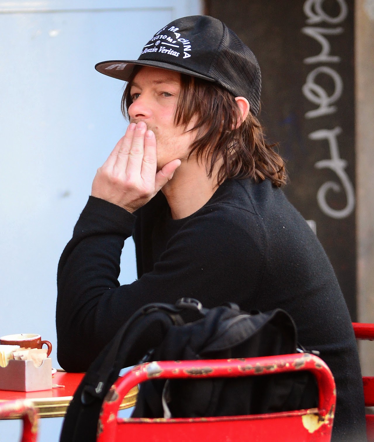 The Reedus: Walking Dead' star Norman Reedus is shown making various ...