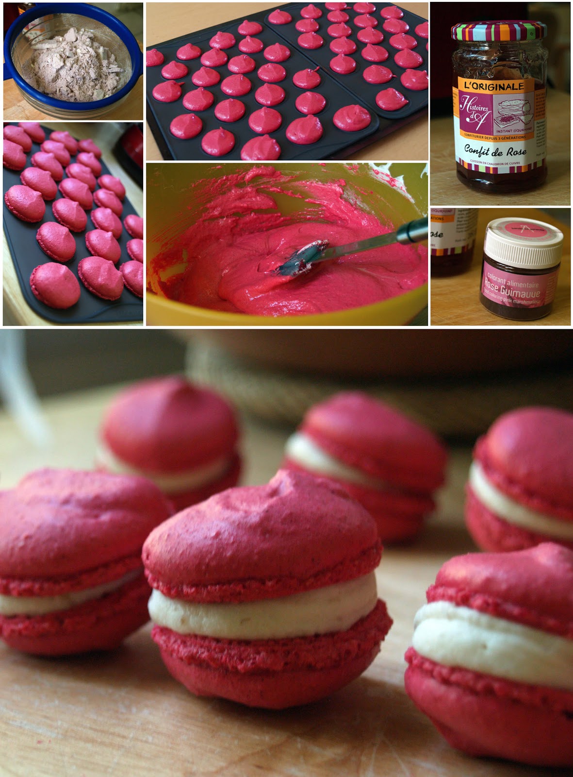 Bamby Cuisine: Macarons ganache au confit de rose
