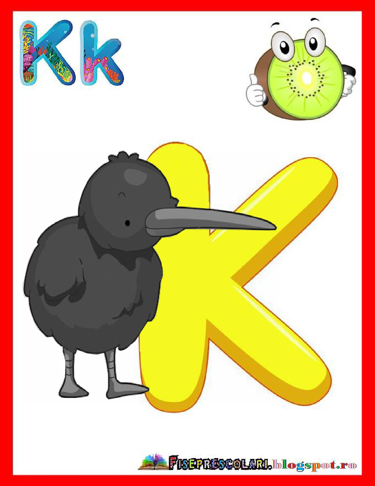 Planse cu LITERE colorate pentru clasa :: Fise de lucru - gradinita si ...