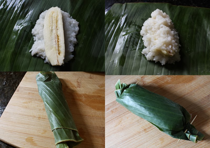 How to Make Laotian Coconut Sticky Rice in Banana Leaves - Khao Dome ...