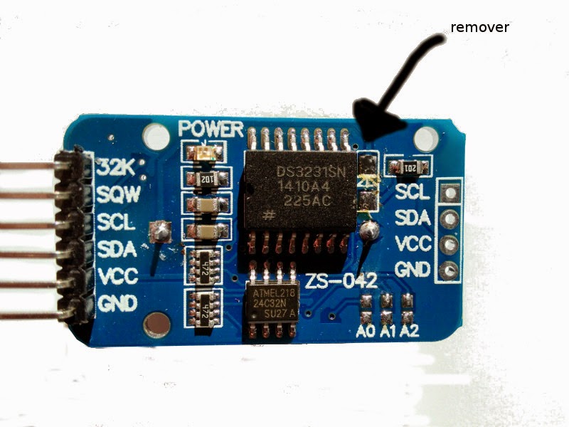 Projectos Caseiros: DS3231 Realtime Clock ZS-042