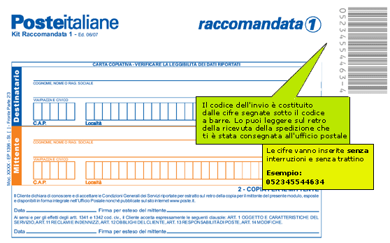 EuroPoste Marsiconuovo: Raccomandata 1