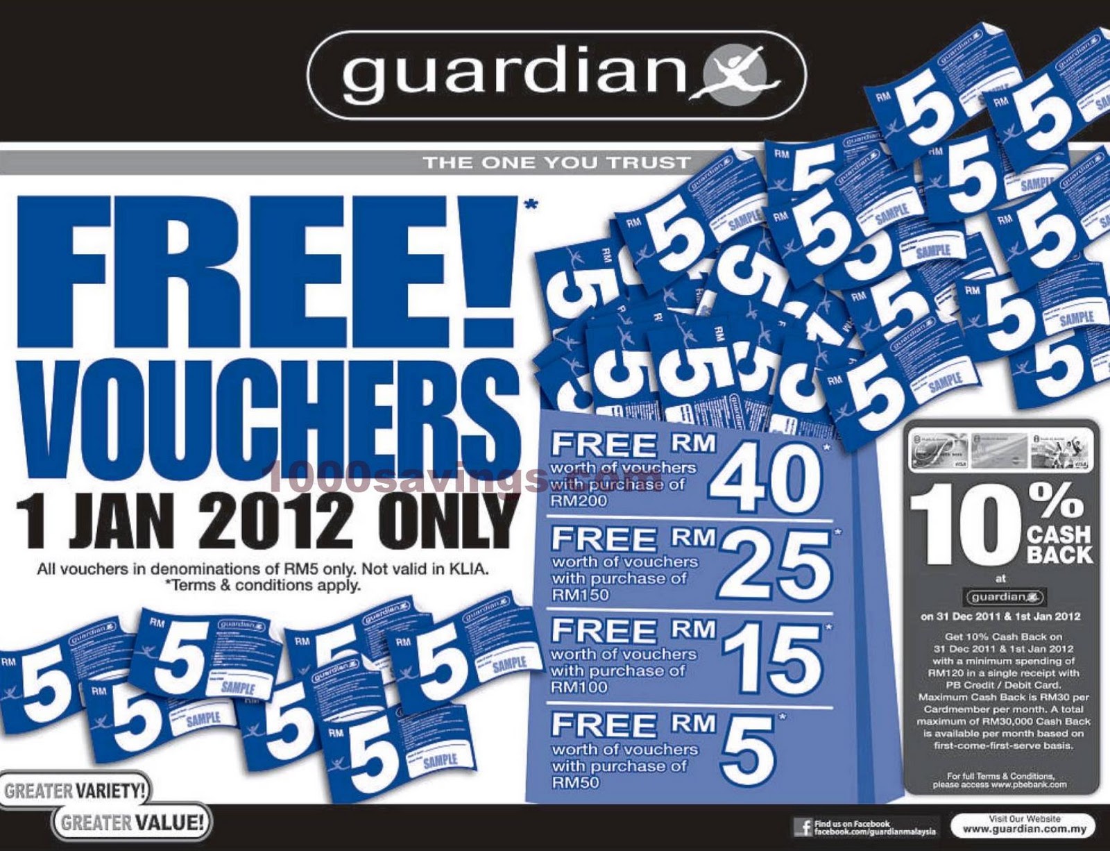 Guardian: Get FREE Vouchers on 1 Jan 2012! | 1000Savings.com