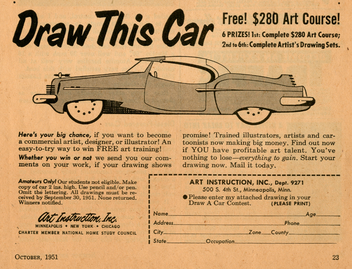 Mitch O'Connell: "Draw Me!" The Classic Ads of Art Instruction Inc.!