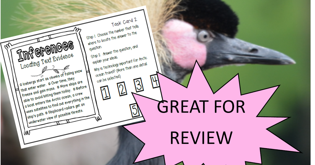 Literacy & Math Ideas: Locating Text Evidence Task Cards