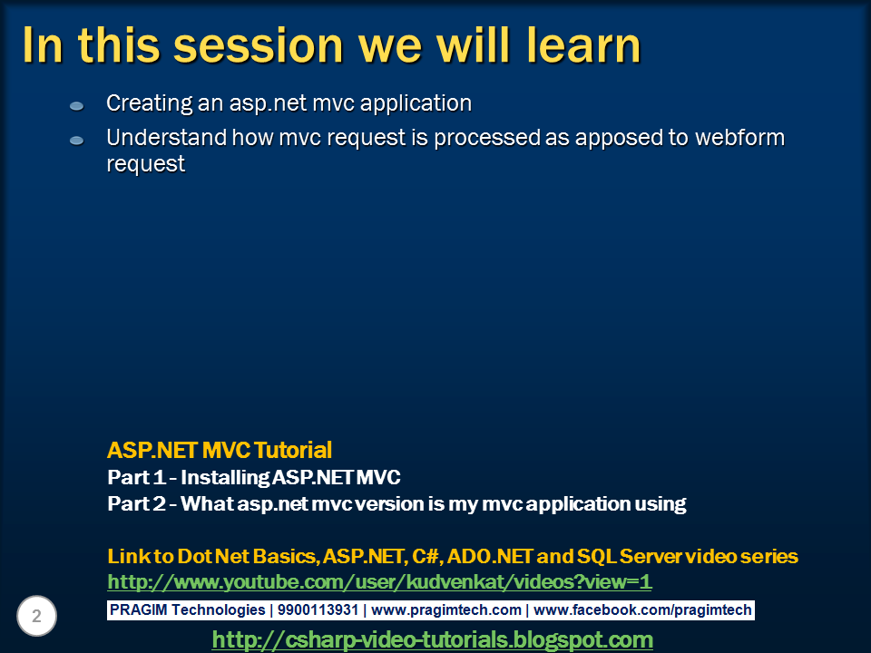 Sql server, .net and c# video tutorial: Part 3 - Creating your first asp.net mvc application