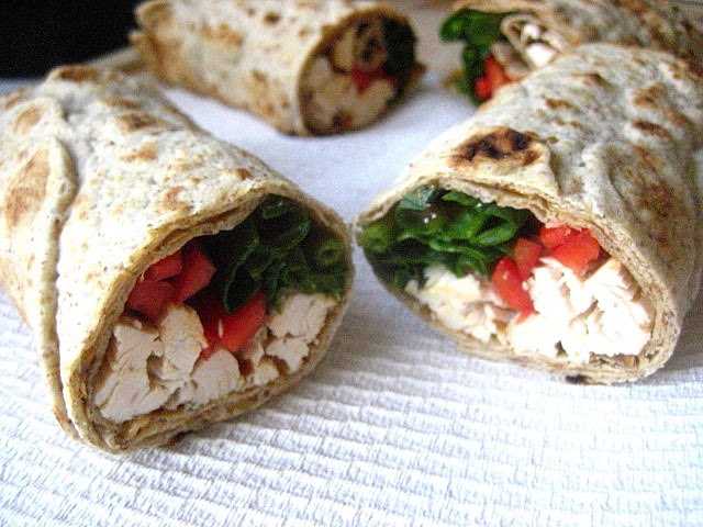 Peanut Butter Chicken Wraps